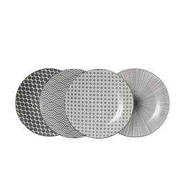 KHG Speiseteller 4er Set Vario schwarz Porzellan Ma&szlig;e (cm): H: 2,5 &Oslash;: 26.5 &raquo; M&ouml;bel Kraft