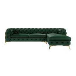 S-STYLE Chesterfield Ecksofa Natalie gr&uuml;n Ma&szlig;e (cm): B: 305 H: 75 &raquo; M&ouml;bel Kraft