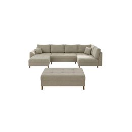 Möbel Kraft Wohnlandschaft mit Hocker Lars beige Maße (cm): B: 310 H: 81 » Möbel Kraft