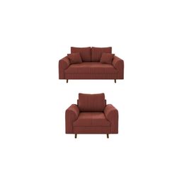 S-STYLE Polstergarnitur 2+1 Maya rot Ma&szlig;e (cm): B: 150 H: 81 Sofas > Sofas nach Material > Stoffsofas &raquo; Sofa DE