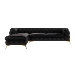 S-STYLE Chesterfield Ecksofa Natalie schwarz Ma&szlig;e (cm): B: 305 H: 75 &raquo; M&ouml;bel Kraft