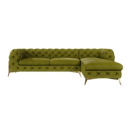 S-STYLE Chesterfield Ecksofa Natalie gr&uuml;n Ma&szlig;e (cm): B: 305 H: 75 &raquo; M&ouml;bel Kraft