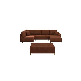 S-STYLE Wohnlandschaft mit Hocker Maya rot Ma&szlig;e (cm): B: 310 H: 81 &raquo; M&ouml;bel Kraft