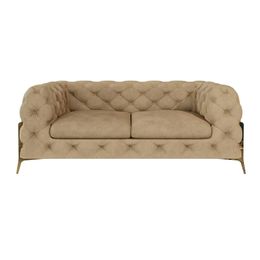 S-STYLE Chesterfield Einzelsofa Natalie beige Ma&szlig;e (cm): B: 185 H: 75 &raquo; M&ouml;bel Kraft
