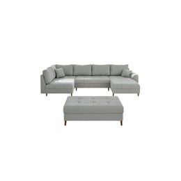 S-STYLE Wohnlandschaft mit Hocker Maya grau Ma&szlig;e (cm): B: 310 H: 81 &raquo; M&ouml;bel Kraft