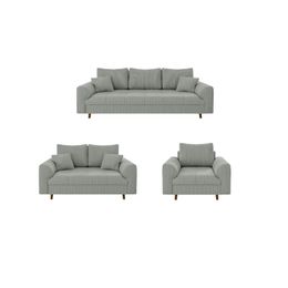 S-STYLE Polstergarnitur 3+2+1 Maya grau Ma&szlig;e (cm): B: 210 H: 81 &raquo; M&ouml;bel Kraft