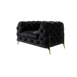 S-STYLE Chesterfield Sessel Natalie schwarz Ma&szlig;e (cm): B: 125 H: 75 &raquo; M&ouml;bel Kraft