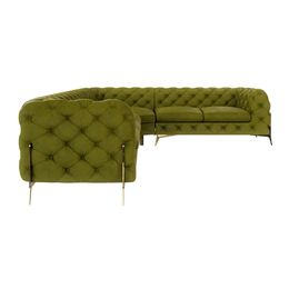 S-STYLE Chesterfield Ecksofa Natalie gr&uuml;n Ma&szlig;e (cm): B: 323 H: 75 &raquo; M&ouml;bel Kraft