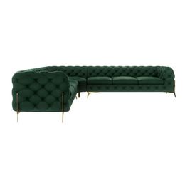 S-STYLE Chesterfield Ecksofa Natalie gr&uuml;n Ma&szlig;e (cm): B: 323 H: 75 &raquo; M&ouml;bel Kraft