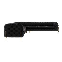 S-STYLE Chesterfield Ecksofa Natalie schwarz Ma&szlig;e (cm): B: 323 H: 75 &raquo; M&ouml;bel Kraft
