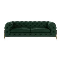 S-STYLE Chesterfield Einzelsofa Natalie gr&uuml;n Ma&szlig;e (cm): B: 225 H: 75 &raquo; M&ouml;bel Kraft