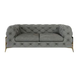 S-STYLE Chesterfield Einzelsofa Natalie grau Ma&szlig;e (cm): B: 185 H: 75 &raquo; M&ouml;bel Kraft