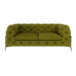 S-STYLE Chesterfield Einzelsofa Natalie gr&uuml;n Ma&szlig;e (cm): B: 185 H: 75 &raquo; M&ouml;bel Kraft