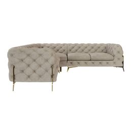 Möbel Kraft Chesterfield Ecksofa Natalie creme Maße (cm): B: 264 H: 75 » Möbel Kraft