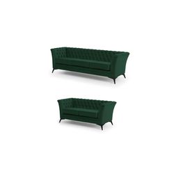 S-STYLE Chesterfield Polstergarnitur 3+2 Wilhelm gr&uuml;n Ma&szlig;e (cm): B: 237 H: 78 &raquo; M&ouml;bel Kraft