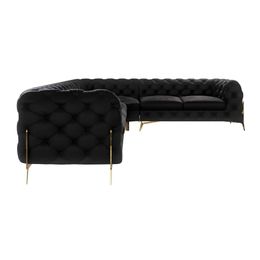 S-STYLE Chesterfield Ecksofa Natalie schwarz Ma&szlig;e (cm): B: 323 H: 75 &raquo; M&ouml;bel Kraft