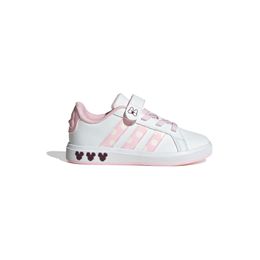 adidas Sportswear Sportschuh 'Disney Minnie Mouse Grand Court' Jungen Gr&ouml;&szlig;e 31.5 beige / aubergine / rosa / wei&szlig;