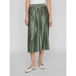 Plisseerock Vila "VINITBAN SKIRT - NOOS", Damen, Gr. S (36), laurel wreath, Web, Obermaterial: 96% Polyester, 4% Elasthan, unifarben, regular fit knieumspielend, Röcke
