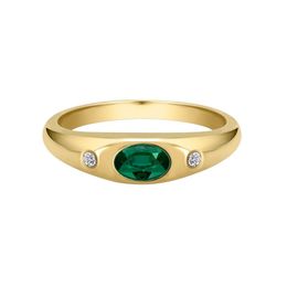 ONE ELEMENT Ring Damen Größe 60 gold / grün