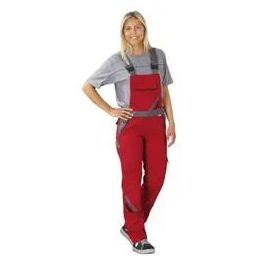 Planam Damen Latzhose rot/schiefer/schwarz, Gr&ouml;&szlig;e 38 - rot/grau - 38