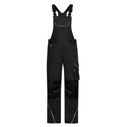 James Nicholson Workwear Latzhose Materialmix JN879, schwarz, Gr&ouml;&szlig;e 42 - schwarz - 42