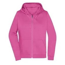 James Nicholson Damen Basic Kapuzen-Sweatjacke JN755, pink, Gr&ouml;&szlig;e XXL - pink - XXL