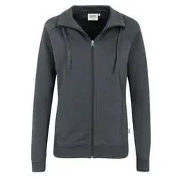 HAKRO Damen Sweatjacke College 406, anthrazit, Gr&ouml;&szlig;e L - anthrazit - L