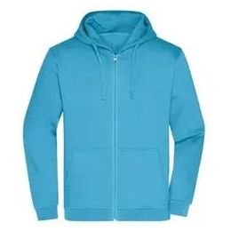 James Nicholson Herren Basic Kapuzen-Sweatjacke JN756, t&uuml;rkis, Gr&ouml;&szlig;e 4XL - t&uuml;rkis - 4XL
