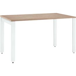 Schäfer Shop Schäfer Shop Select Schreibtisch LOGIN, 4-Fuß, B 1200 x T 800 x H 740 mm, Eiche/verkehrsweiß