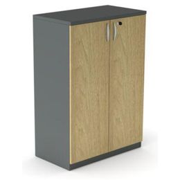 Schrank NEVADA, B 800 x T 445 x H 1155 mm, dunkelgrau/Eiche
