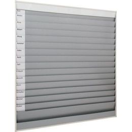 Werkstattplaner EICHNER, breite Ausf&uuml;hrung, 15 Schienen, f&uuml;r bis zu 75 Auftragstaschen des Formates A4, B 1580 x H 1757 mm, Kunststoff, grau