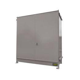 Regalcontainer Bauer CEN 29-2 IBC, Stahl, Doppelfl&uuml;geltor, B 3175 x T 1480 x H 3445 mm, grau