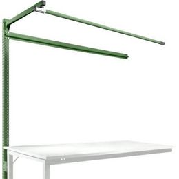 Manuflex Aufbauportal m. Ausleger, Ansatztisch STANDARD Arbeitstisch/Werkbank UNIVERSAL/PROFI, 1750 mm, resedagr&uuml;n