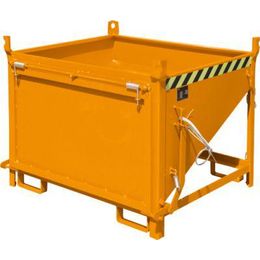 Bauer Silobeh&auml;lter SGK 50, Zugseil-Entleerung, L 1000 x B 1200 x H 935 mm, 0,5 m&sup3;, bis 750 kg, Stahlblech, Gelborange