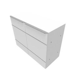 Fl&uuml;gelt&uuml;renschrank QUANDOS BOX, 2 Ordnerh&ouml;hen, B 1000 x T 440 x H 748 mm, wei&szlig;