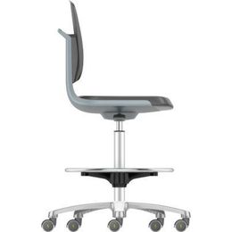 bimos Arbeitsdrehstuhl Labsit hoch, SKINTEC-Polster, Sitz-Stopp-Rollen, B 450 x T 420 x H 560 - 810 mm, anthrazit
