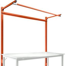 Manuflex Aufbauportal m. Ausleger, Grundtisch STANDARD Arbeitstisch/Werkbank UNIVERSAL/PROFI, 1750 mm, rotorange