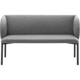 Sofa Leyform LIV, 2-Sitzer, rechteckig, B 1270 x T 620 x H 740 mm, mit Armlehnen & Gleitern, Stoffbezug, grau