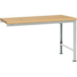 Manuflex Ansatztisch UNIVERSAL Spezial, Tischplatte Multiplex, 1500x1000, lichtgrau