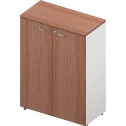 Schrank ARLON OFFICE, 3 Ordnerh&ouml;hen, abschlie&szlig;bar, B 900 x T 450 x H 1232 mm, Nuss Canaletto-Dekor/wei&szlig;
