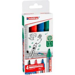Edding 363 Whiteboard Marker, farbsortiert, 4er Set, Keilspitze