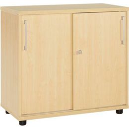 Sch&auml;fer Shop Sch&auml;fer Shop Select Anstellschiebet&uuml;renschrank, aus Holz, 2 Fachb&ouml;den, B 800 mm x T 421 x H 750 mm, Ahorn