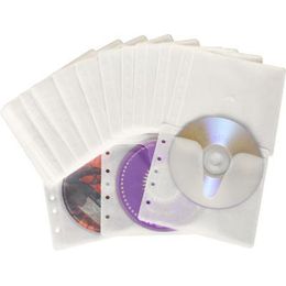 MediaRange CD/DVD-Vliestaschen, abheftbar, Universal-Lochung, wei&szlig;
