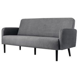 Dreisitzer Sofa meet by Paperflow LISBOA, Stoffbezug grau, Fußgestell schwarz, B 1760 x T 815 x H 830 mm