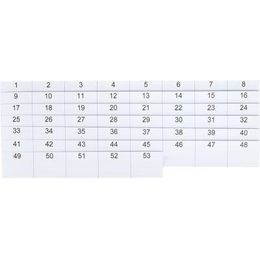 Steckkarten f&uuml;r Ultradex Stecktafeln Planrecord, Variante Zahlen 1-53, beschreibbar, B 40 x H 32 mm, Papier, wei&szlig;, 1 Satz mit 53 St&uuml;ck