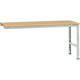 Manuflex Ansatztisch UNIVERSAL Standard, Tischplatte Multiplex, 2000x1000, lichtgrau