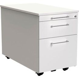 Rollcontainer Toledo, Utensilienauszug, Schublade, HR-Auszug, B 420 x T 800 x H 540 mm, abschlie&szlig;bar, wei&szlig;