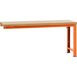 Manuflex Anbauwerkbank Profi Standard, Tischplatte Multiplex, 2000 x 700 mm, rotorange