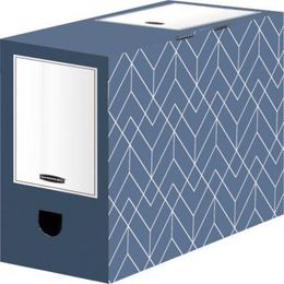 Archivschachtel BANKERS BOX&reg; D&eacute;cor, FSC&reg;-zertifizierter Karton, B 150 x T 345 x H 253 mm, f&uuml;r DIN A4 Formate, schieferblau, 5 St&uuml;ck