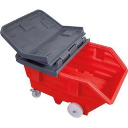 Kippwagen, Polyethylen, rot, B 1150 x T 1570 x H 930 mm, 750 l, Sch&uuml;ttkanth&ouml;he 560 mm, bis 250 kg